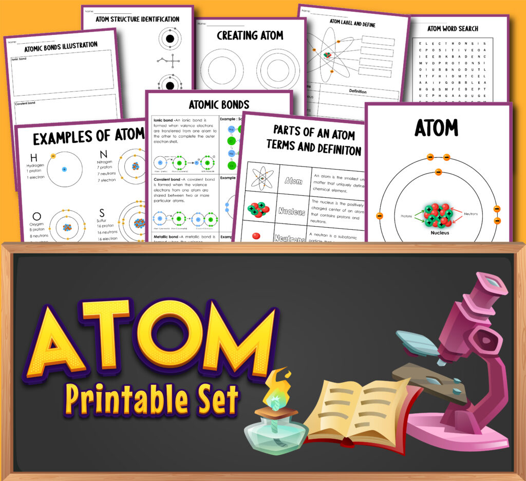 Learn About Atoms with Free Printable Science Worksheets - Jenny at ...