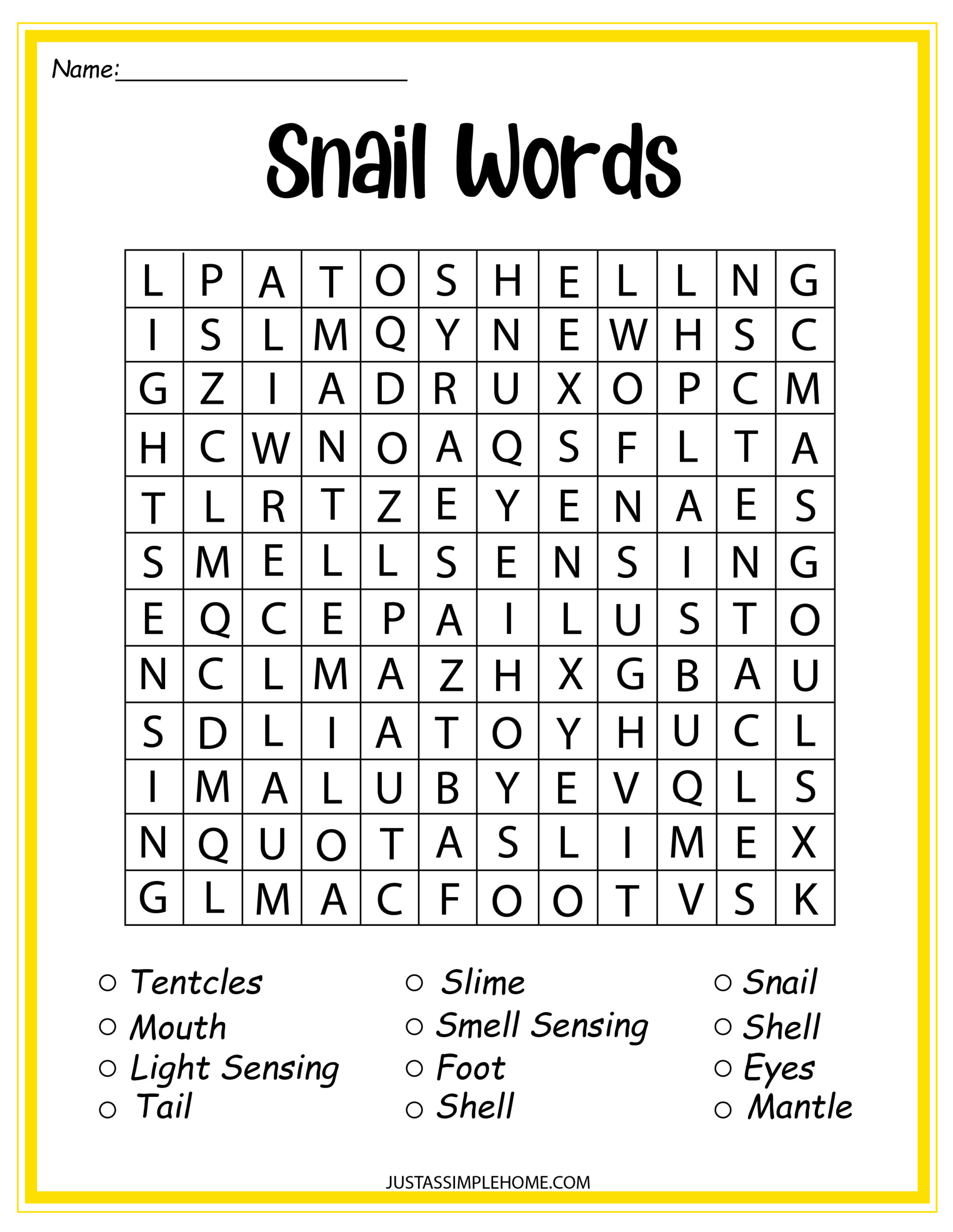 8 Page Science Activity Pack About Snails Free Printables - Jenny at ...