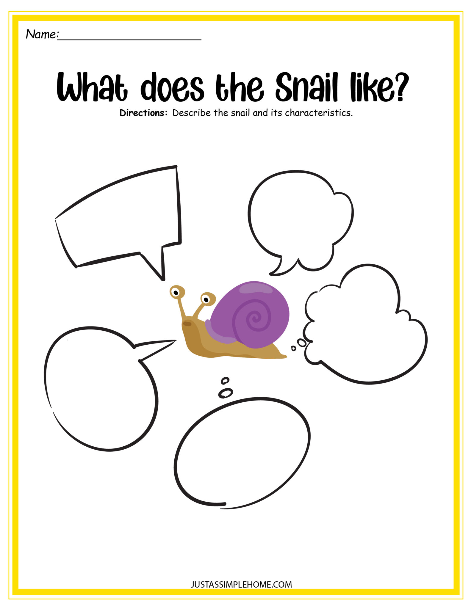 8 Page Science Activity Pack About Snails Free Printables - Jenny at ...