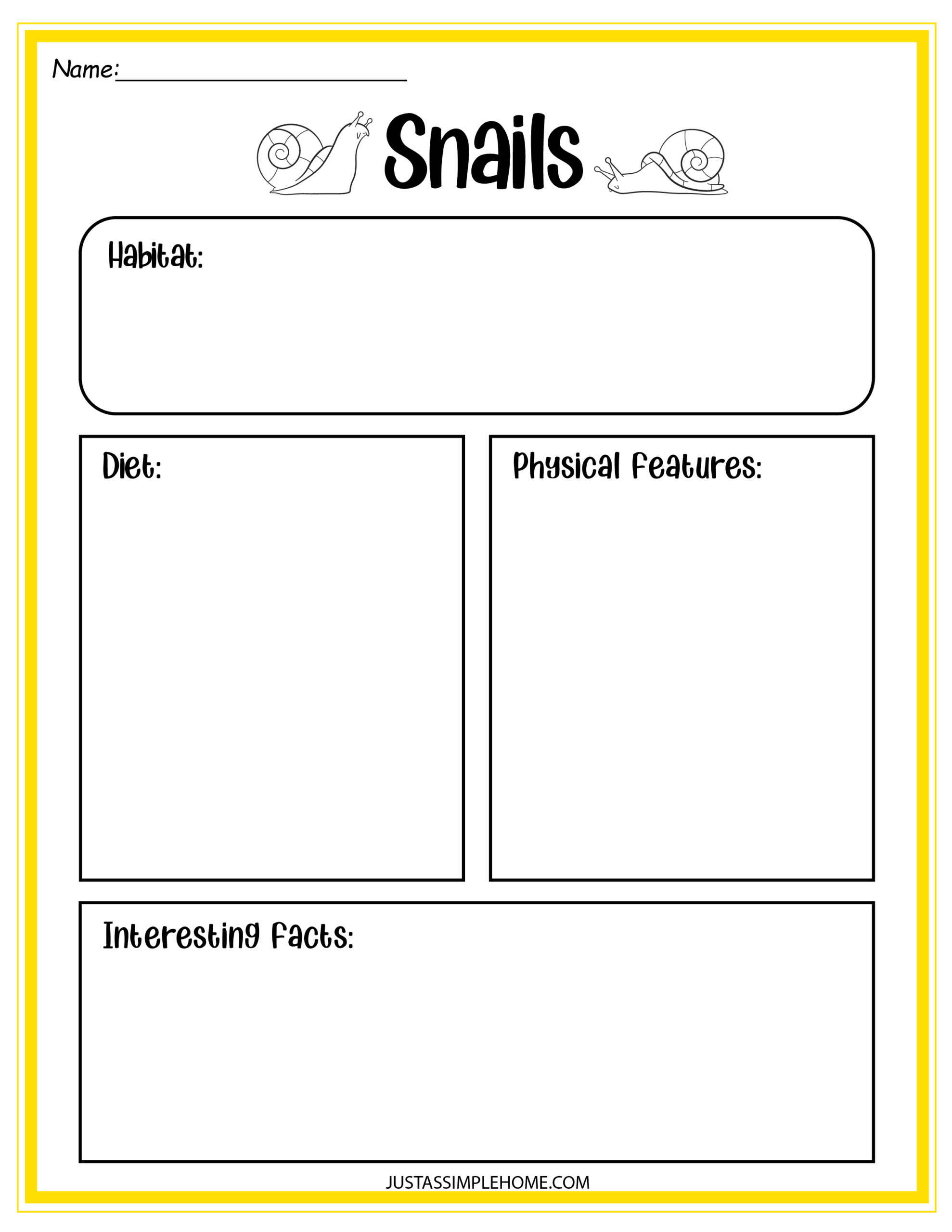 8 Page Science Activity Pack About Snails Free Printables - Jenny at ...