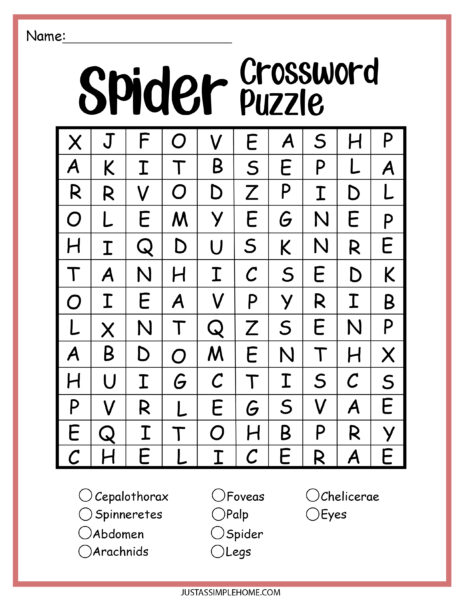 8 Free Printable Learning Pages about Spiders - Jenny at dapperhouse