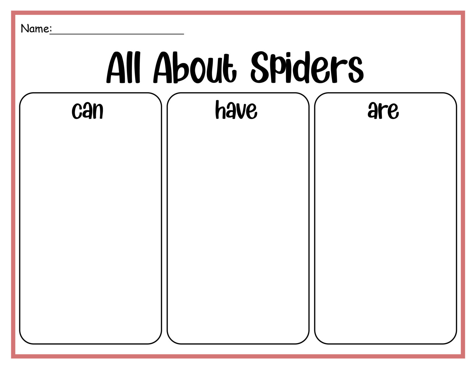 8 Free Printable Learning Pages about Spiders - Jenny at dapperhouse