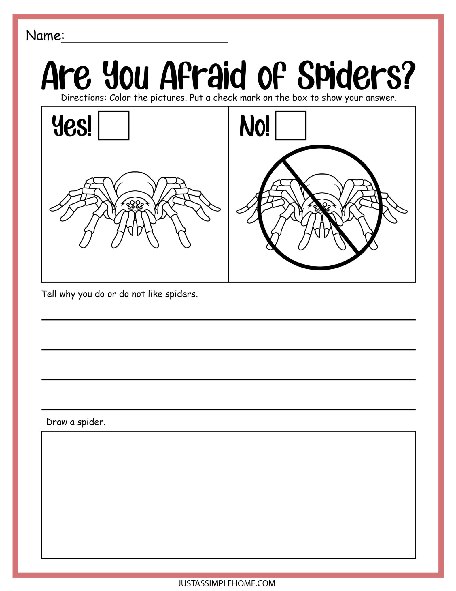 8 Free Printable Learning Pages about Spiders - Jenny at dapperhouse