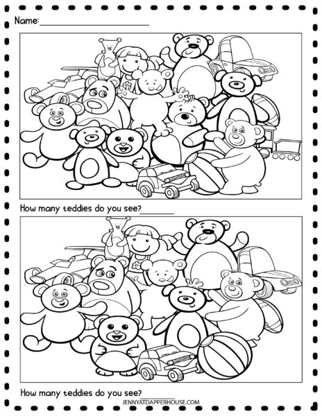 Teddy Bear Themed Math Packet Kindergarten Free Printable - Jenny at ...