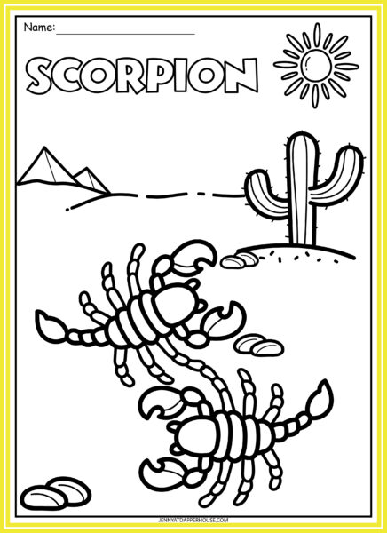 7 Page Scorpion Learning Packet - Free Printable - Jenny at dapperhouse