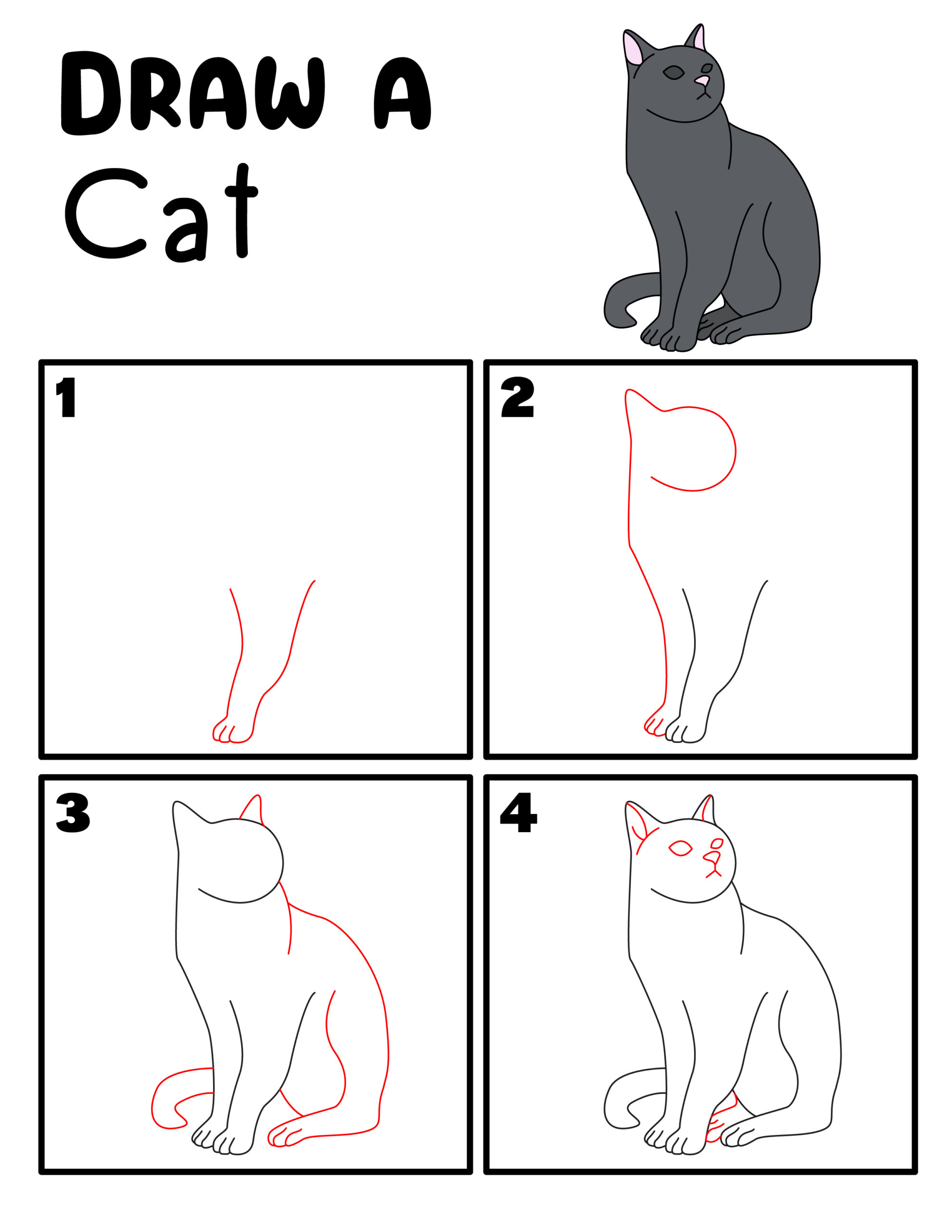 4 Step Directed Drawing Cards for Kids Pet Edition - Jenny at dapperhouse