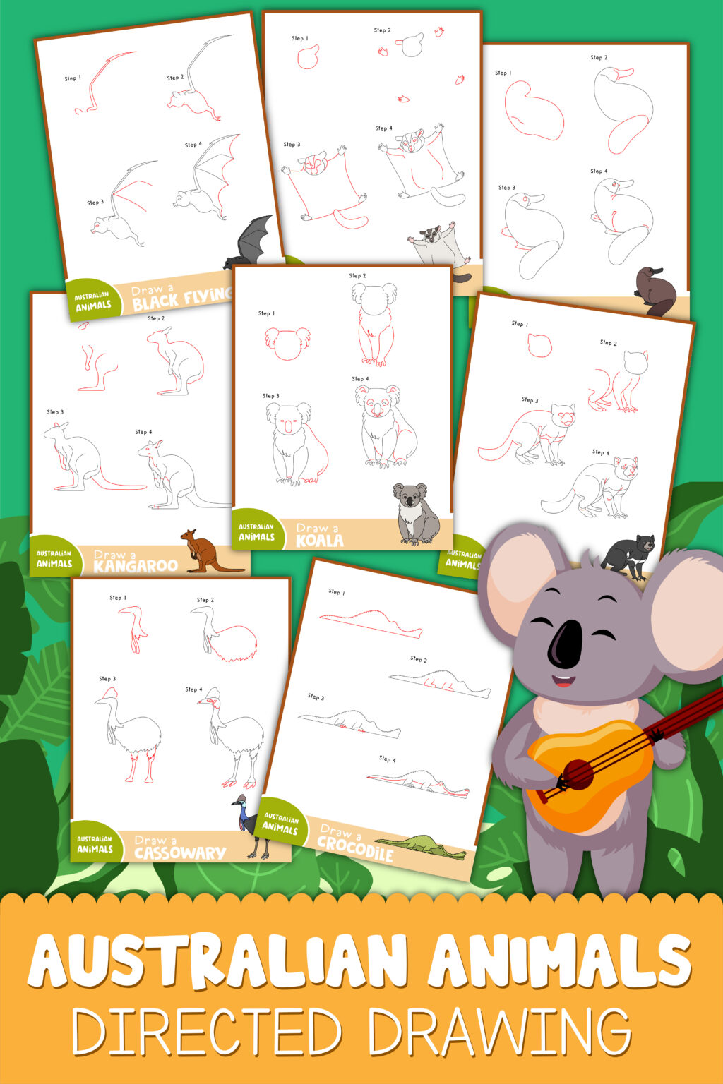 Learn to Draw Australian Animals During Family Time - Jenny at dapperhouse