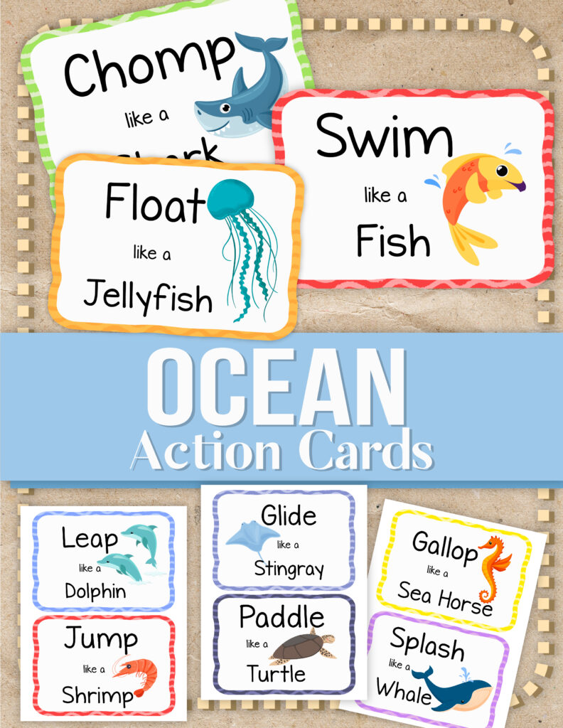Free Ocean Themed Learning Activity Cards for Movement and Fun - Jenny ...