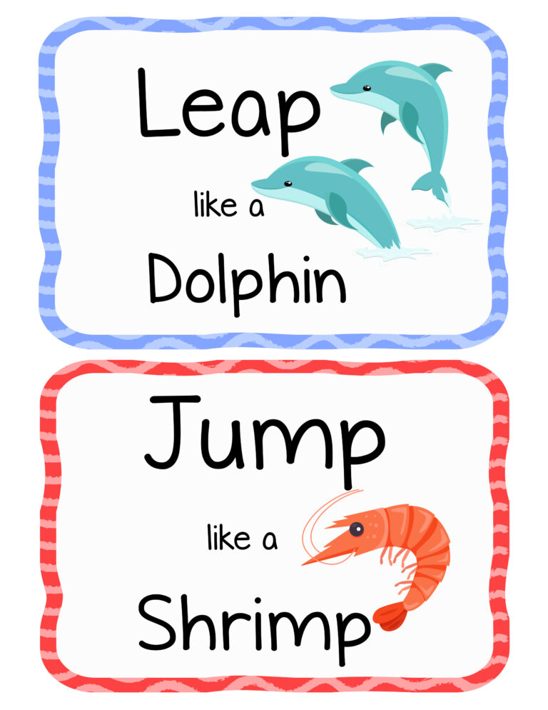 Free Ocean Themed Learning Activity Cards for Movement and Fun - Jenny ...