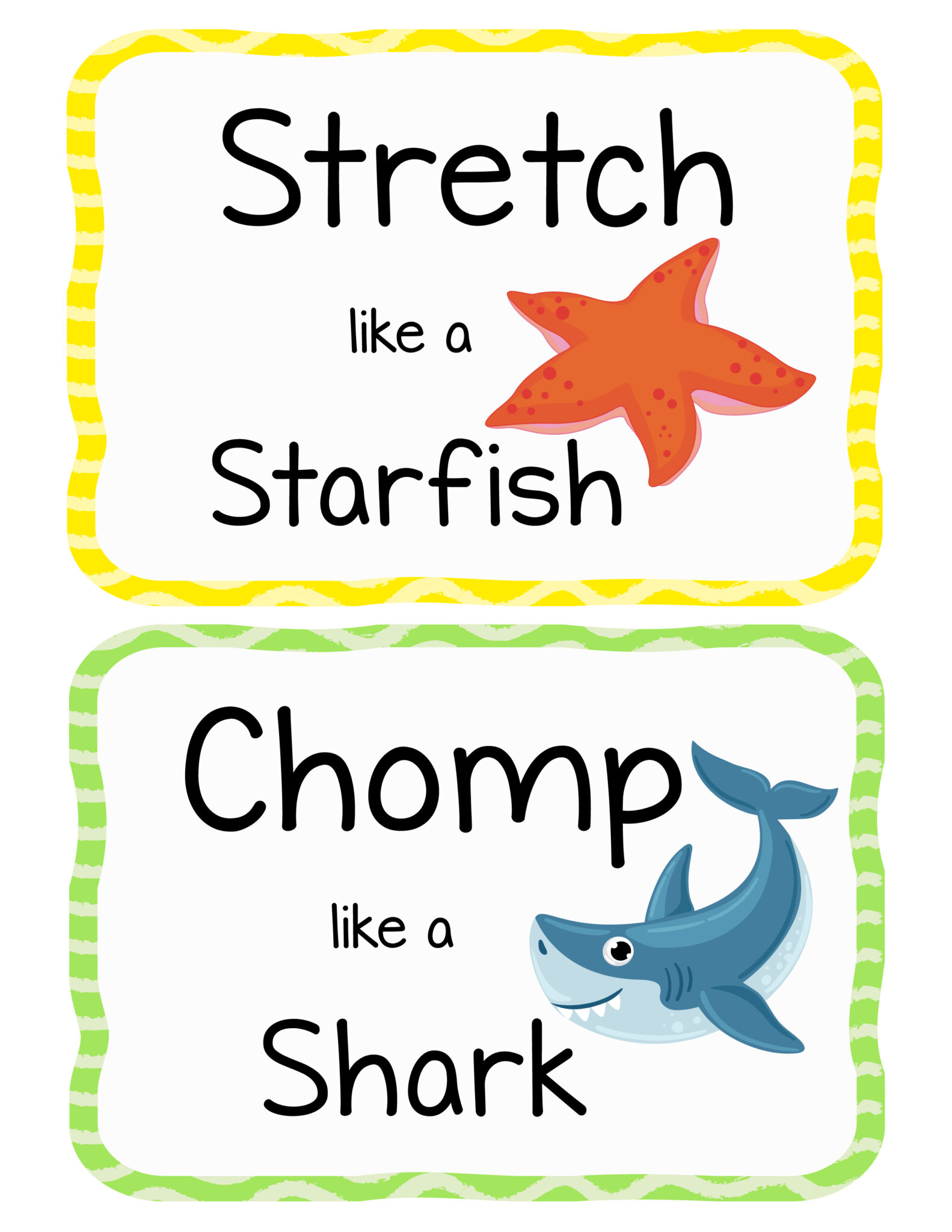 Free Ocean Themed Learning Activity Cards for Movement and Fun - Jenny ...