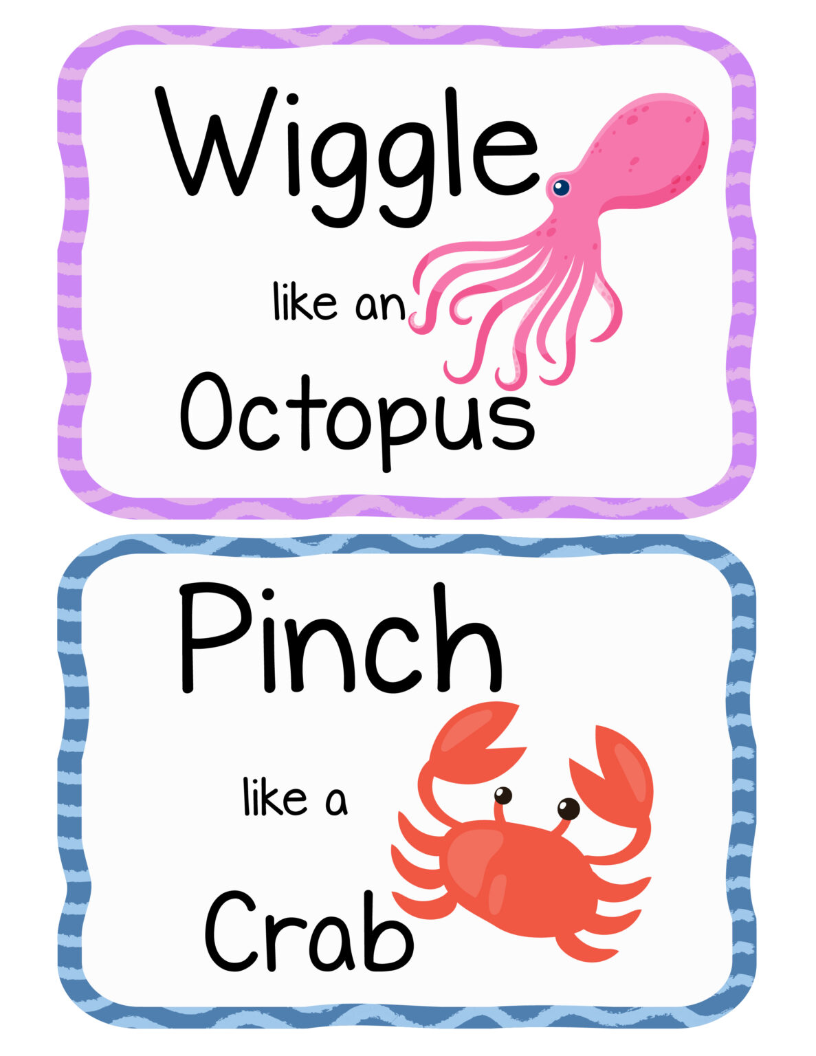 Free Ocean Themed Learning Activity Cards for Movement and Fun - Jenny ...