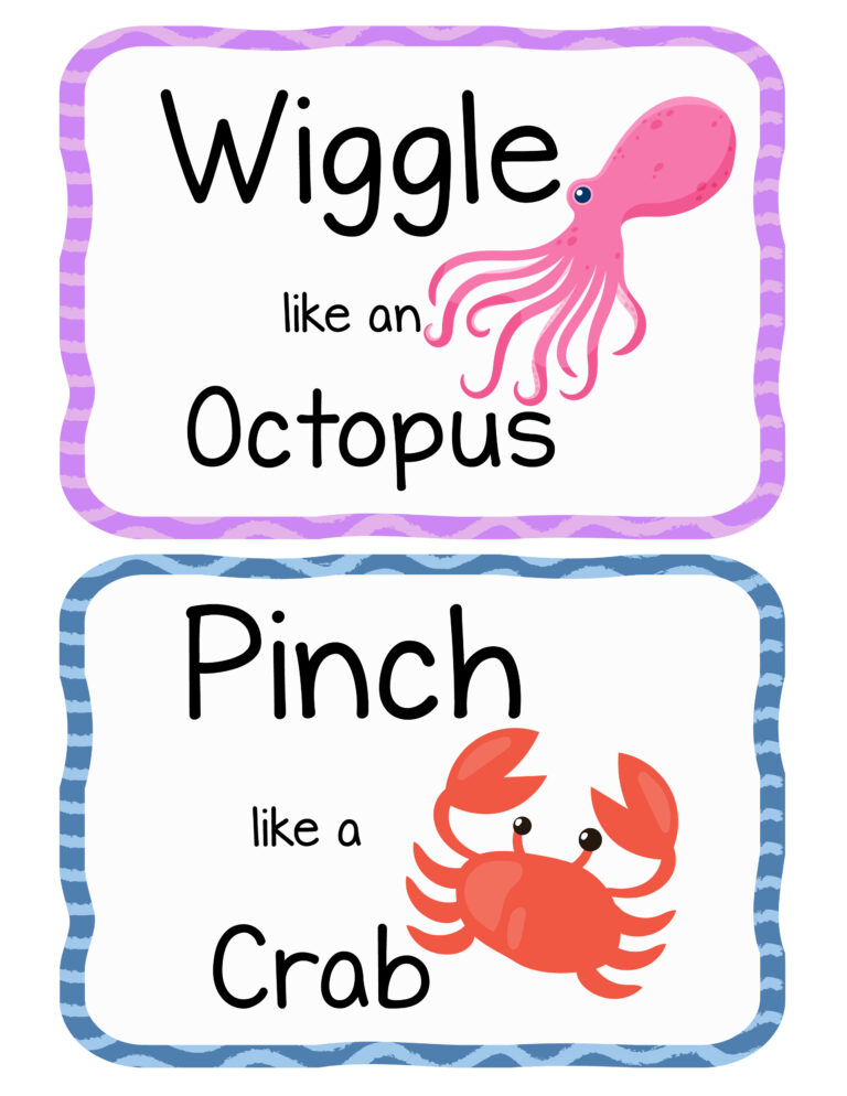 Free Ocean Themed Learning Activity Cards for Movement and Fun - Jenny ...