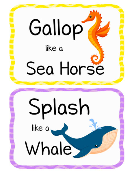 Free Ocean Themed Learning Activity Cards for Movement and Fun - Jenny ...