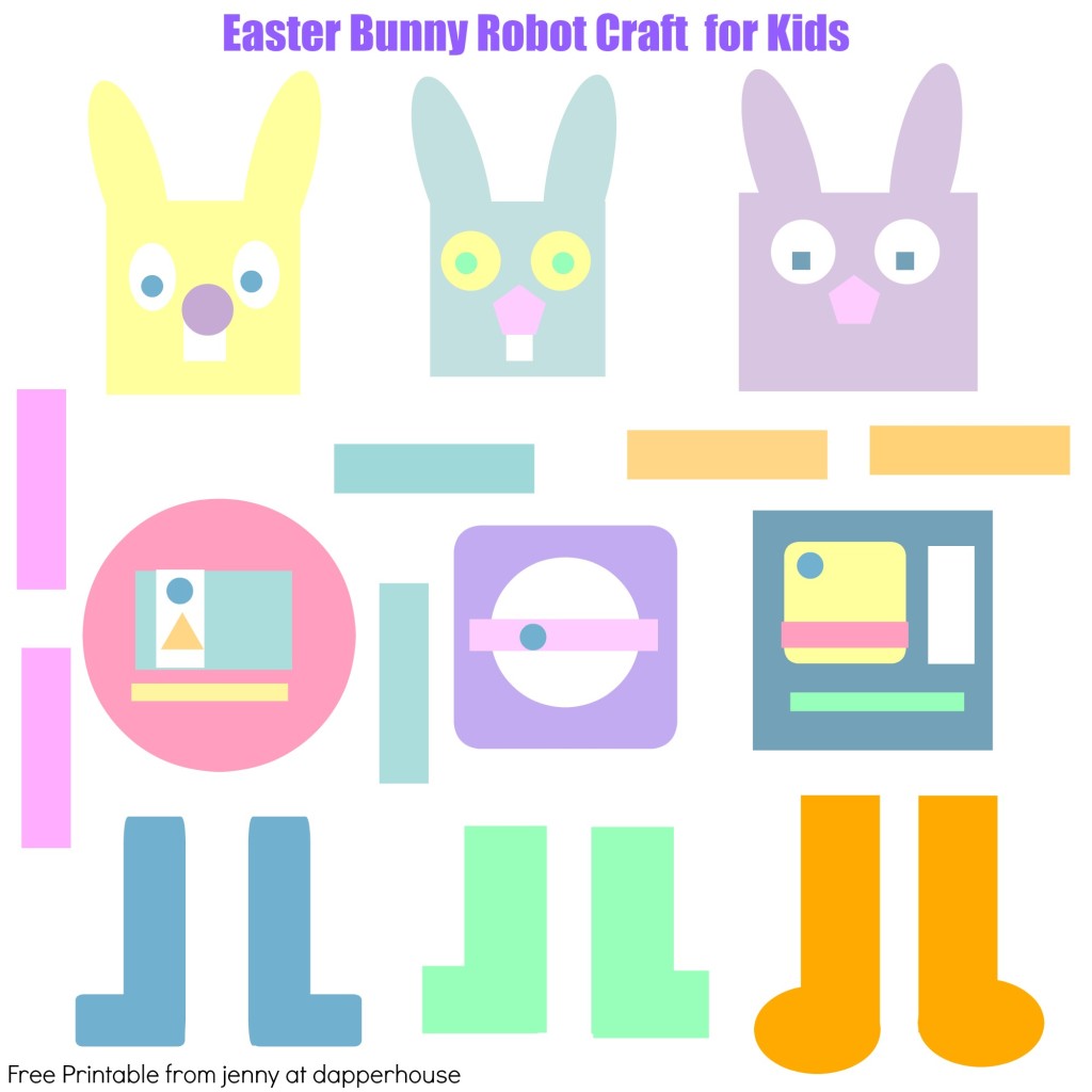 Fun & FREE Printable Easter Bunny Robots Paper Craft for Kids - Jenny ...